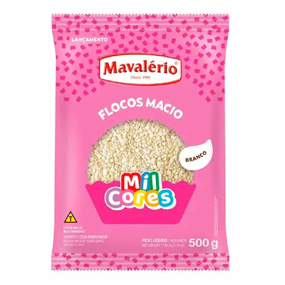 SLM Casa do confeiteiro. Flocos Macio Branco 500g 4280 Mavalerio