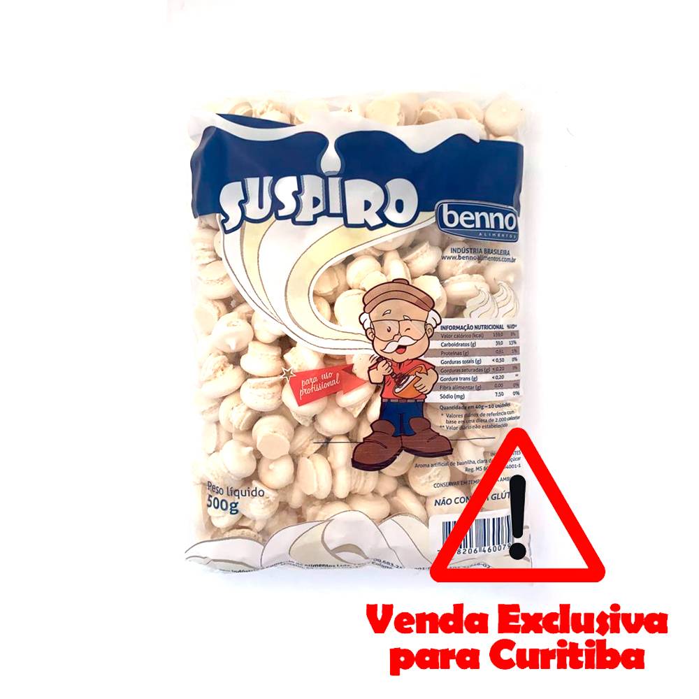 SLM Casa do confeiteiro. Suspiro Benno Tradicional 500g - BENNO
