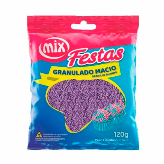 SLM Casa do confeiteiro. Granulado Macio Roxo 120g - mix