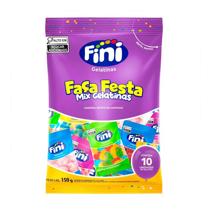 SLM Casa do confeiteiro. Balas de Gelatina Festa Mix 150g - Fini